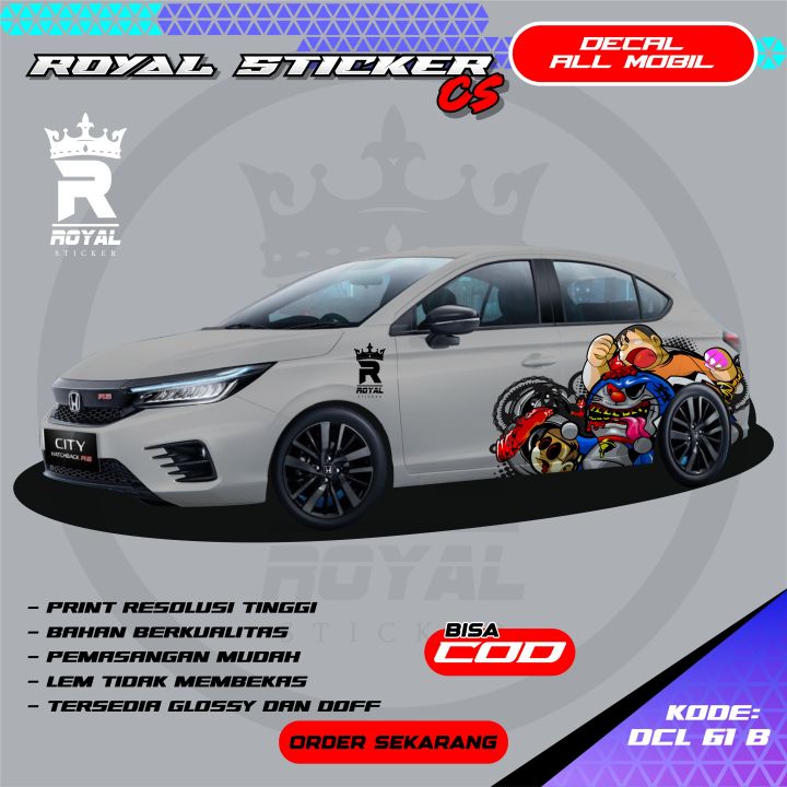 DCL61-DECAL SEMUA JENIS MOBIL BISA PAKAI DESAIN-STIKER MOBIL CITY CAR ...