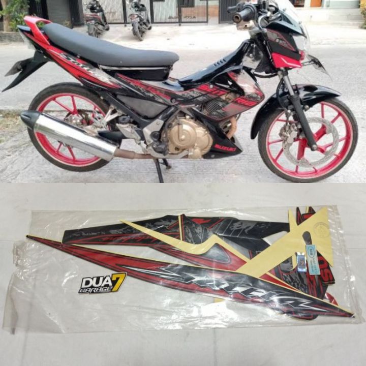 Sticker stiker striping lis gambar Suzuki Satria F 150 SE FU 2014 hitam ...