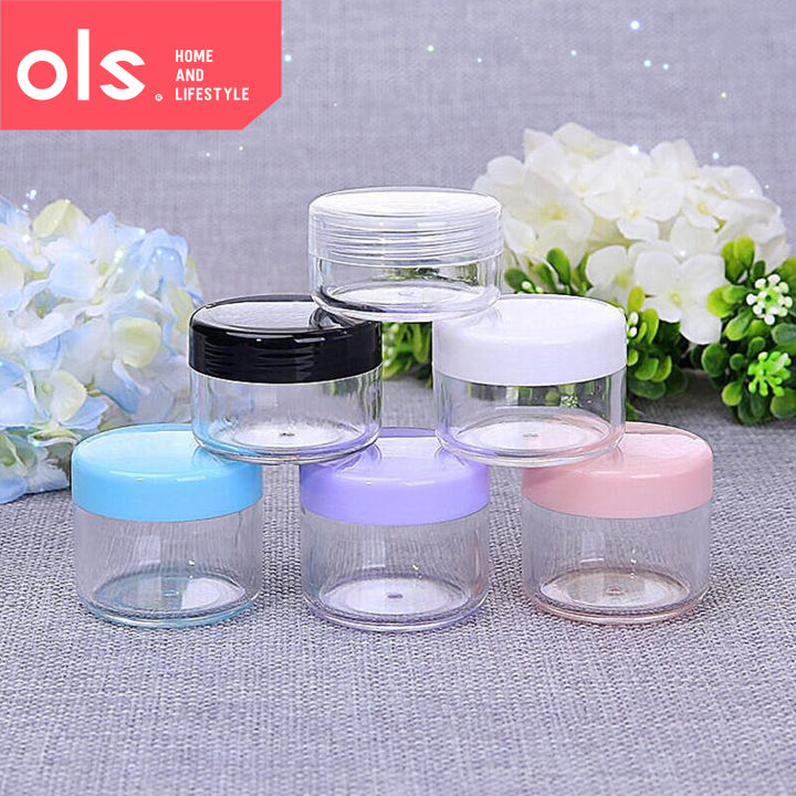 OLS 5g/10g/15g 2pcs Transparent Refillable Cream Cosmetic Balm Round Container | Lazada PH
