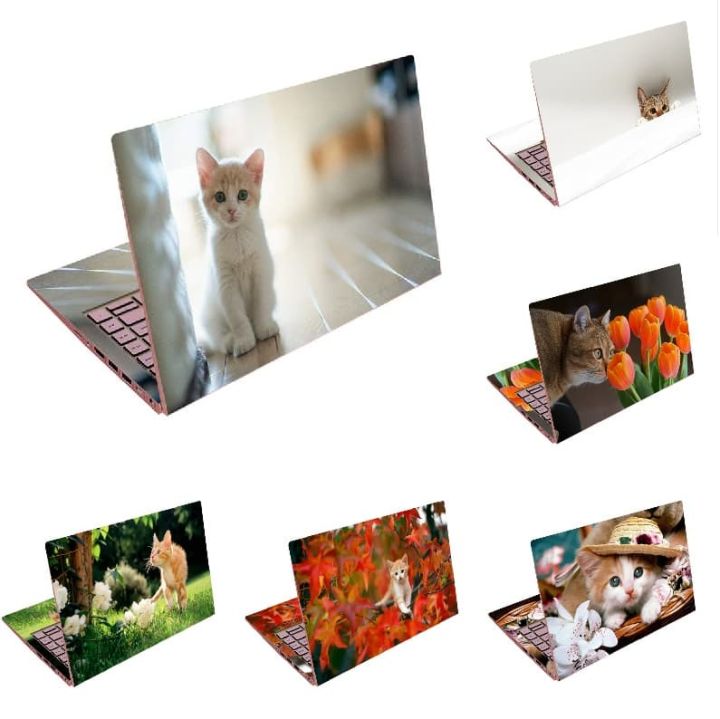 2PCS Set Cute Cat Themed Laptop Sticker Universal Notebook Shell ...
