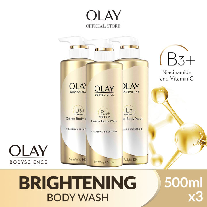 Olay Body Science Niacinamide Cleansing and Brightening Body Wash Trio ...