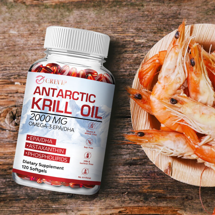 Antarctic Krill Oil Capsules 2000 mg, 100% Pure Premium Krill Oil na ...