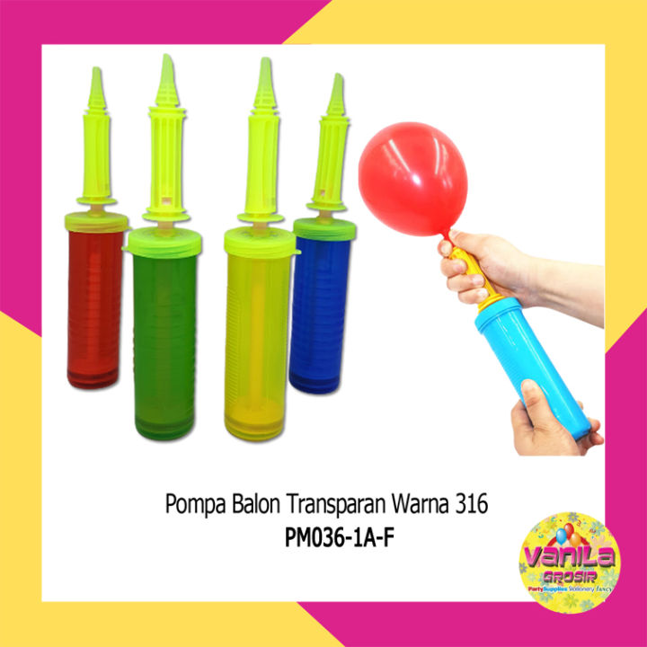 (1Pcs) Pompa Balon Transparan Warna, pompa balon tangan, pompa manual ...