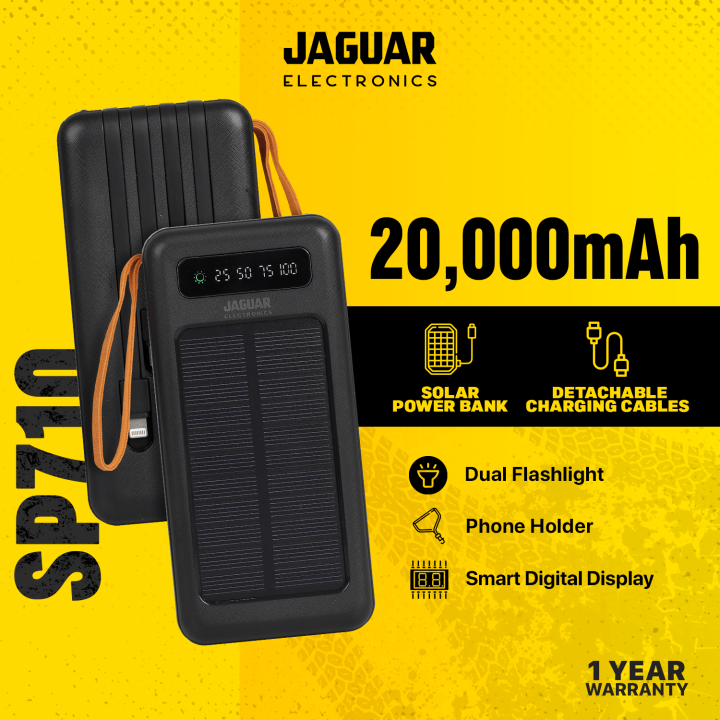 Jaguar Electronics SP710 20000mAh Solar Power Bank With Flashlight and ...