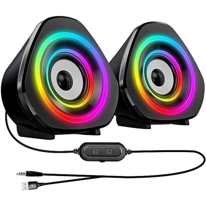 (MYTO) Computer Speakers PC Desktop Laptop Speakers RGB Light USB ...