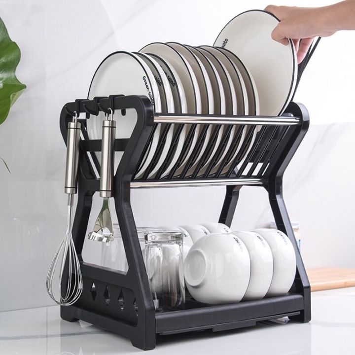 Multipurpose 2 Tier Layer Premium Plastic Dish Rack Dish Drainer ...