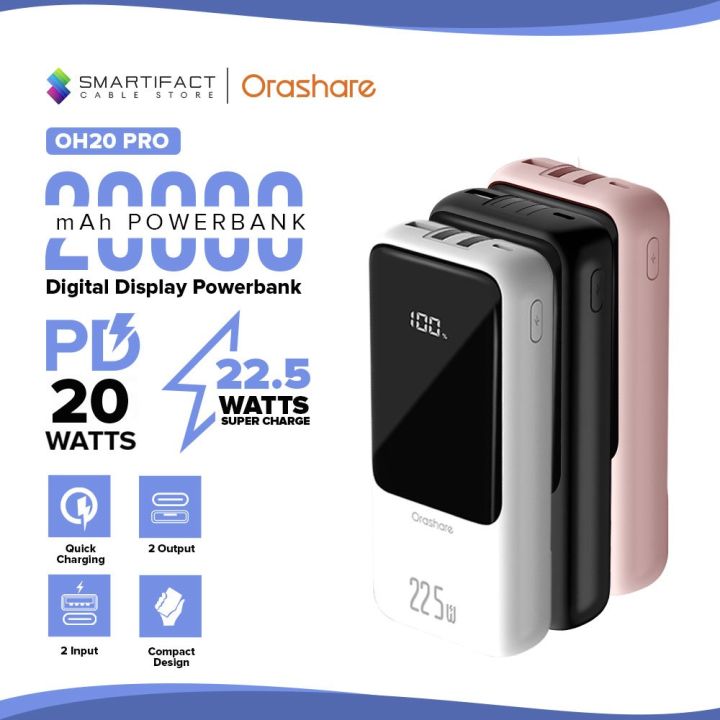 Orashare OH20Pro Powerbank Built-in Cable 22.5W PD20W Super Fast Charge ...