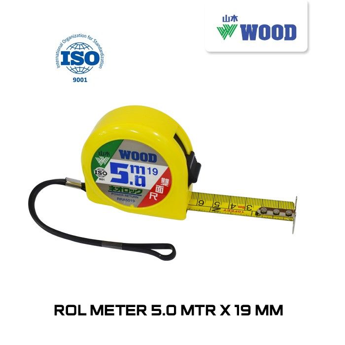 Alat ukur Wood Roll Meter 5m x 19mm - Meteran 5 meter x 19 mm Bolak Balik Hongsui | Lazada Indonesia