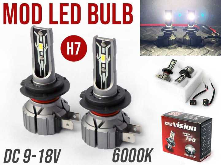 MOD Vision H7 LED Bulb 6000K DC 9-18V for Headlight and Fog Light ...