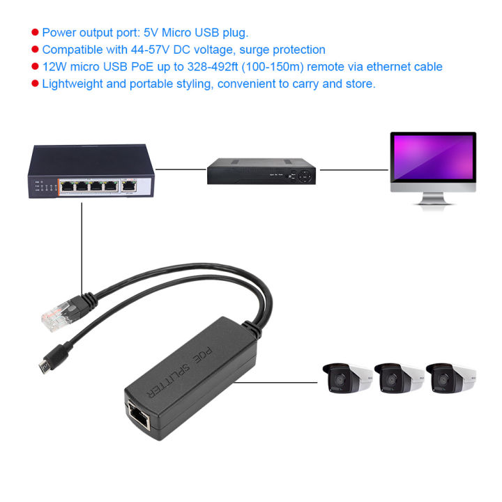 POE Adapter POE Adapter Splitter Micro USB Plug for Android Tablets ...