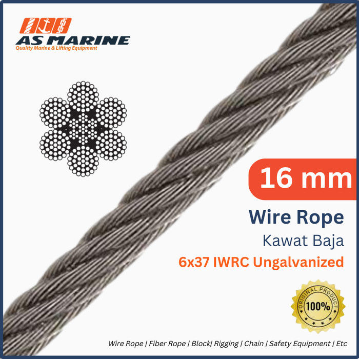 Wire Rope / Kawat Seling Baja 16 mm Ungalvanized 6x37 IWRC - 1 Meter | Lazada Indonesia