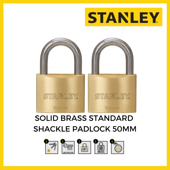 Stanley Solid Brass Standard Shackle Padlock (Bundle of 2) 30mm/ 40mm/ 50mm | Lazada Singapore