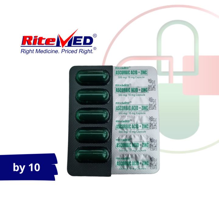 RiteMed Ascorbic Acid + Zinc Cap BY 10 | Lazada PH