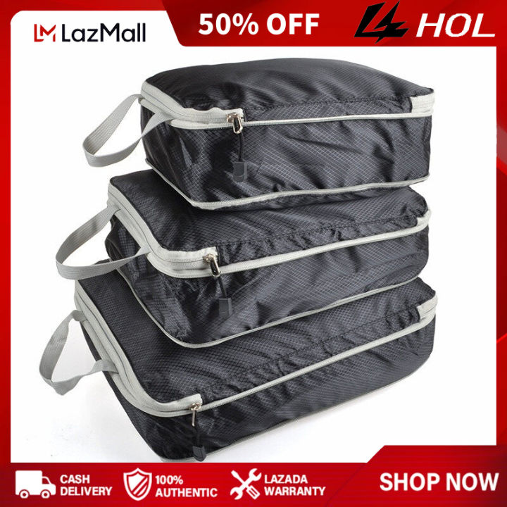 HOL 1 set of packing cubes luggage storage bag 3 packs of compressed ...