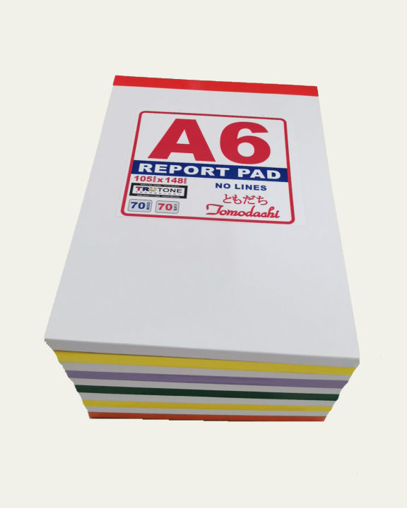 A6 Report Pad Tomodachi Pack of 10s Not Ruled Pad | Lazada PH