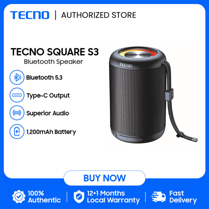 Tecno Square S3 Bluetooth Speaker | BT 5.3 | 1200mAh Battery | Superior ...