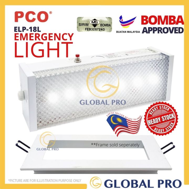 PCO ELP18L Surface OR Recessed Type Led Emergency Light with Sirim ...