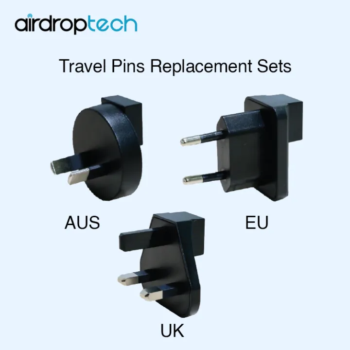 AIRDROPTECH PD 100W GaN Super Fast Charger Travel Pins Replacement Set ...