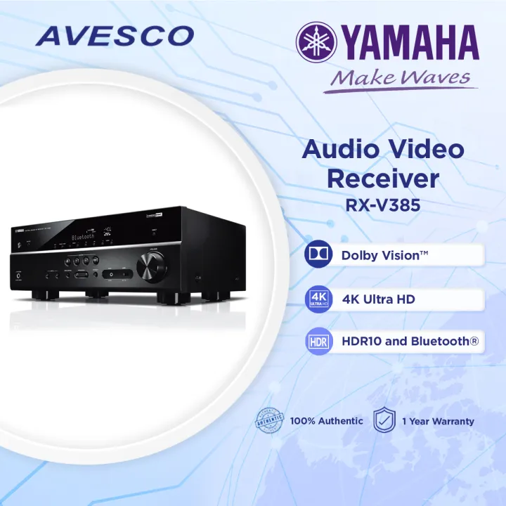 Yamaha RX-V385 5.1 Channel 4K AV Receiver | RX-V385 | HD Audio with CINEMA DSP | Avesco | Lazada PH