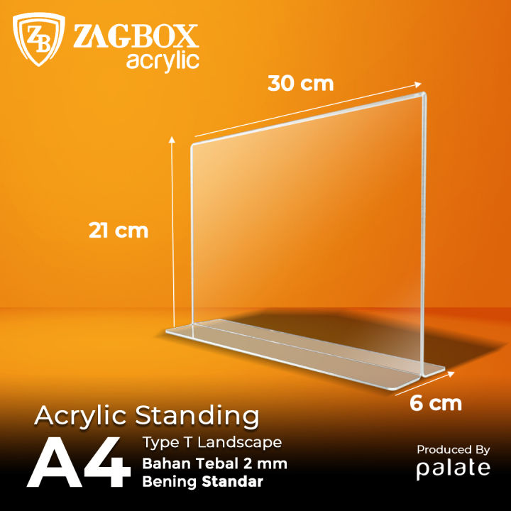 Akrilik Brosur A4 T / Akrilik Tent Holder A4 T LANDSCAPE / Acrylic QR CODE Display | Lazada ...