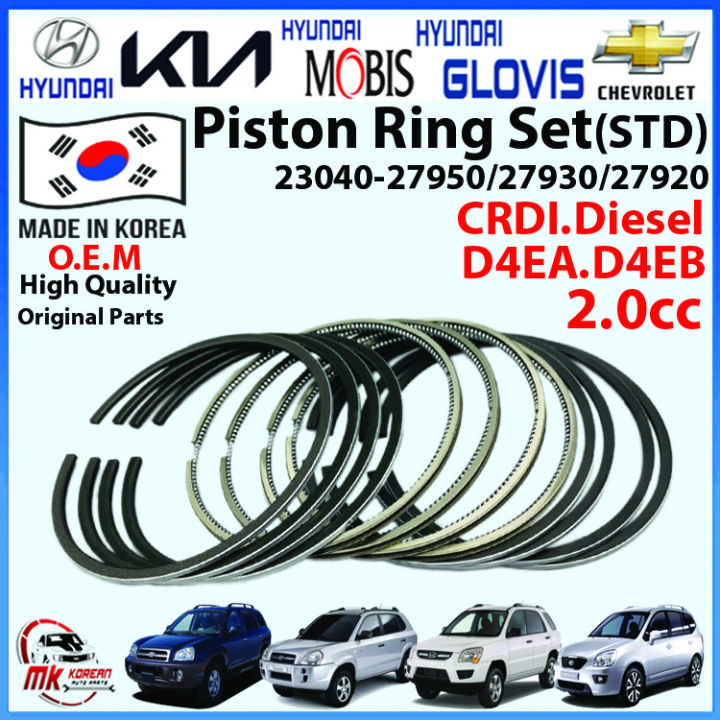 [OEM] Piston Ring Set(STD) for CRDI.Diesel. 2.0cc. D4EA.D4EB. Santa Fe ...