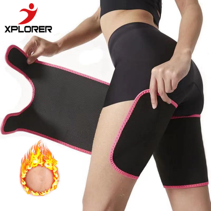 1 Pair Thigh Slimmer Sauna Leg Shaper Sweat Belt Thigh Protect Squat ...