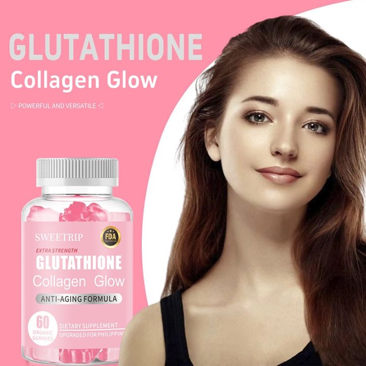Glutathione Collagen Glow Gummies Anti-Aging Whitening Beauty Skin ...