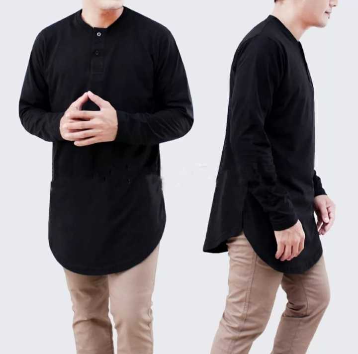 baju kurta pria lengan panjang/kaos koko/pakain muslim pria panjang ...