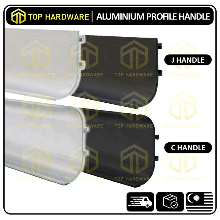 TOP🇲🇾 (PACKING 3Pcs Or 4Pcs) Aluminium J/C Handle Profile Channel ...