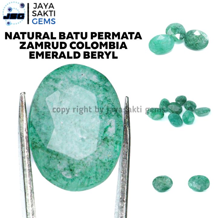 Natural Batu Permata Zamrud Colombia Emerald Berly | Lazada Indonesia
