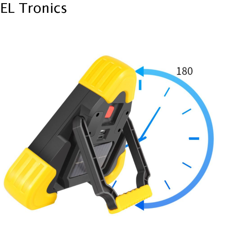 EL TRONICS Solar Warning Light 2-IN-1 Roadside LED Work Light Flashing ...