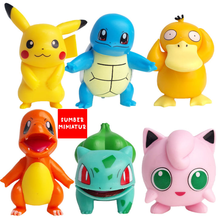 Figure Mainan Pokemon Pikachu Psyduck Bulbasaur Charmeleon Squirtle ...