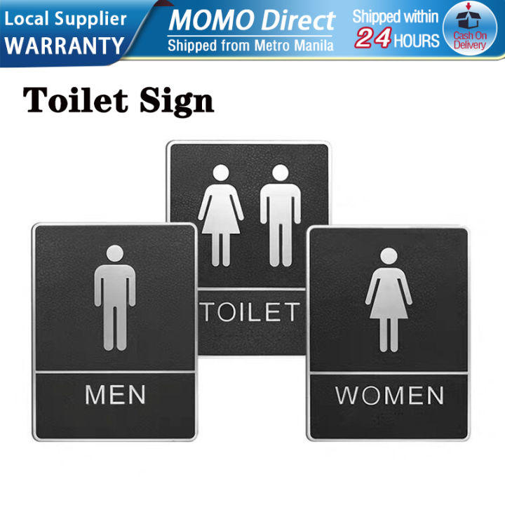 Acrylic Toilet Sign Self-Adhesive Removable Toilet Sign WC Sign Wall ...