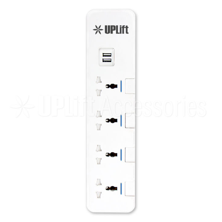 Uplift Power Shield 4-Socket 2-USB Charging Port Power Strip Surge ...