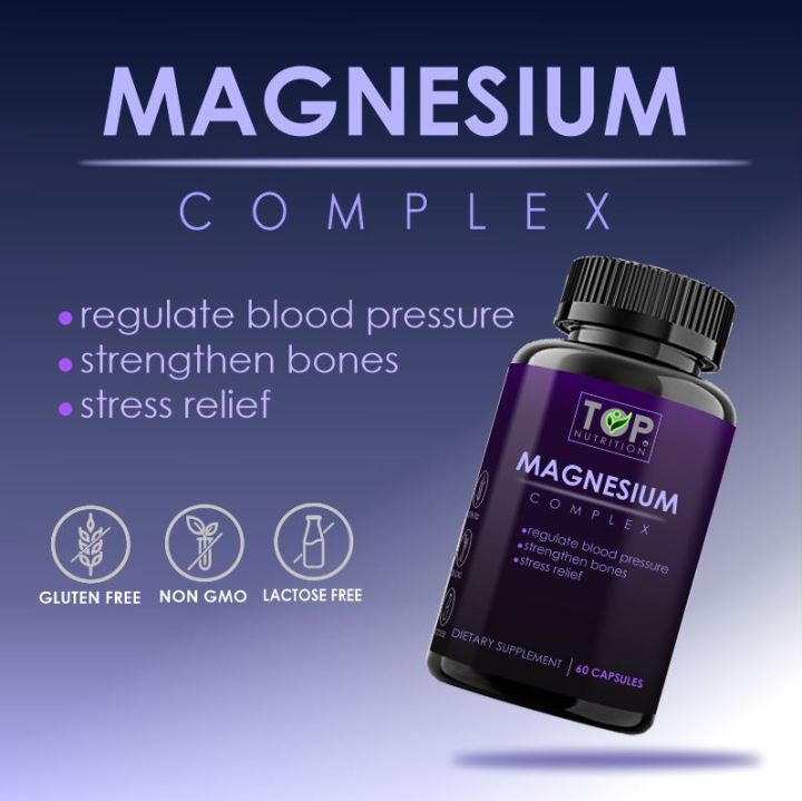 TOP Magnesium Complex 60 Caps Magnesium Glycinate Citrate Oxide | Lazada PH