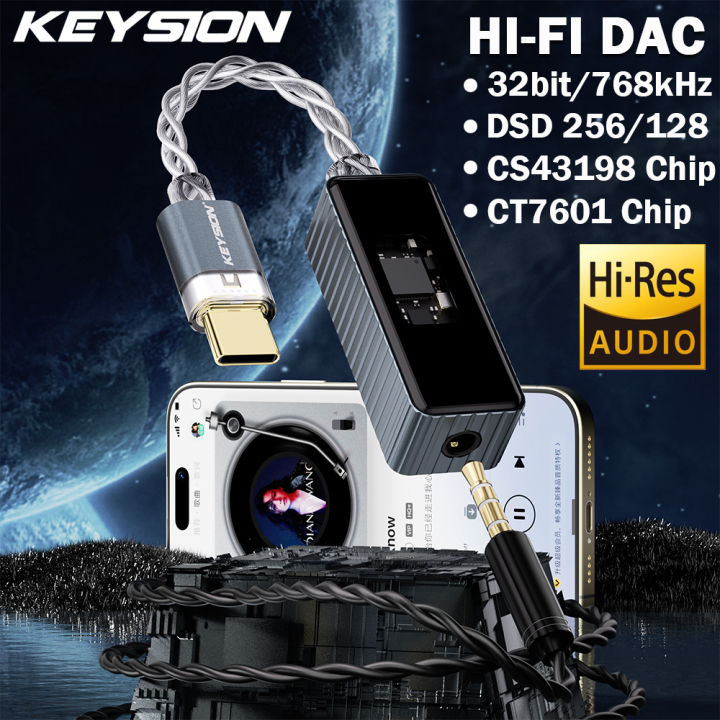 KEYSION Dual Chip CS43198+CT7601 Portable USB HFI DAC& Mini Headphone ...