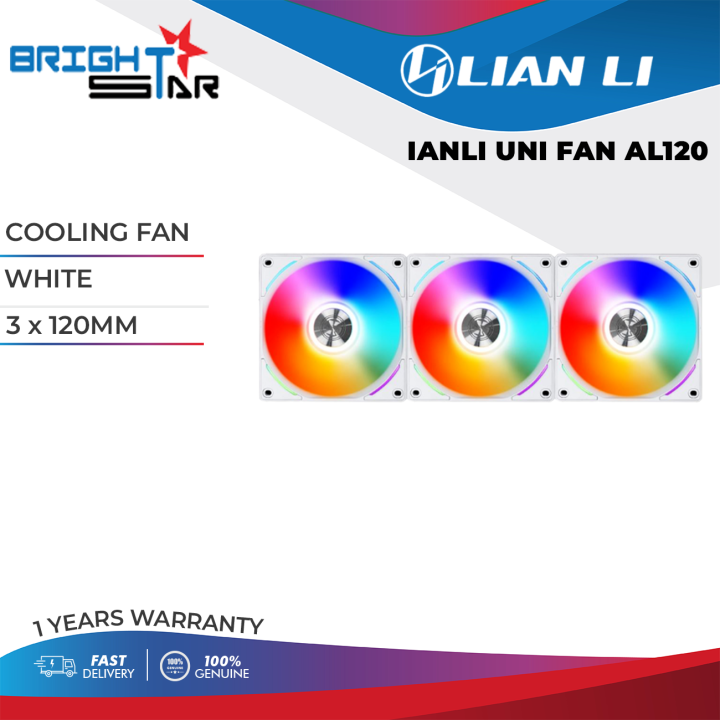 Lian Li Uni Fan AL120 3 x 120mm Cooling Fan Black / White | Lazada