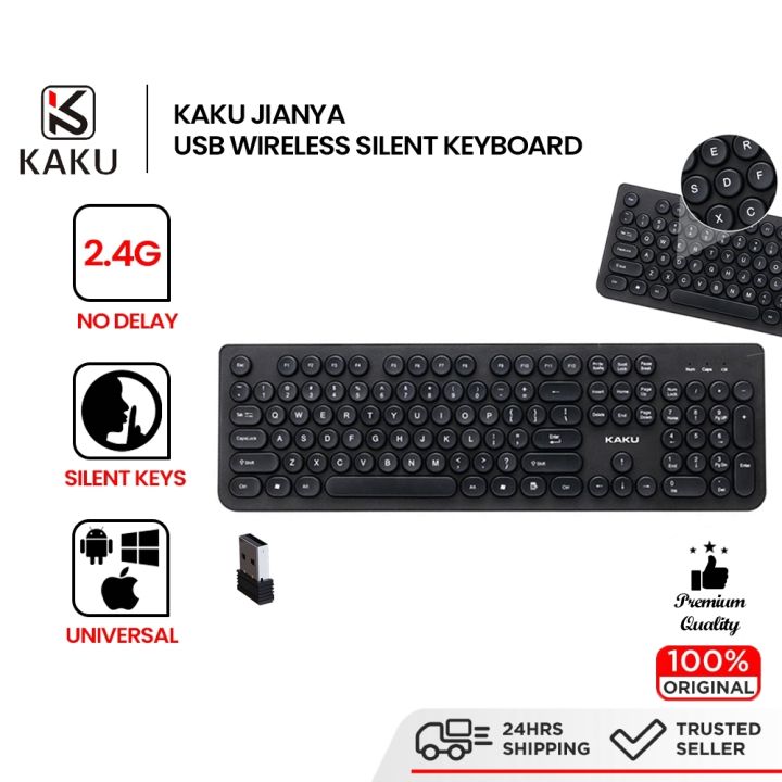 KAKU JIANYA 104 Keys Wireless Keyboard USB Dongle Receiver 2.4G ...