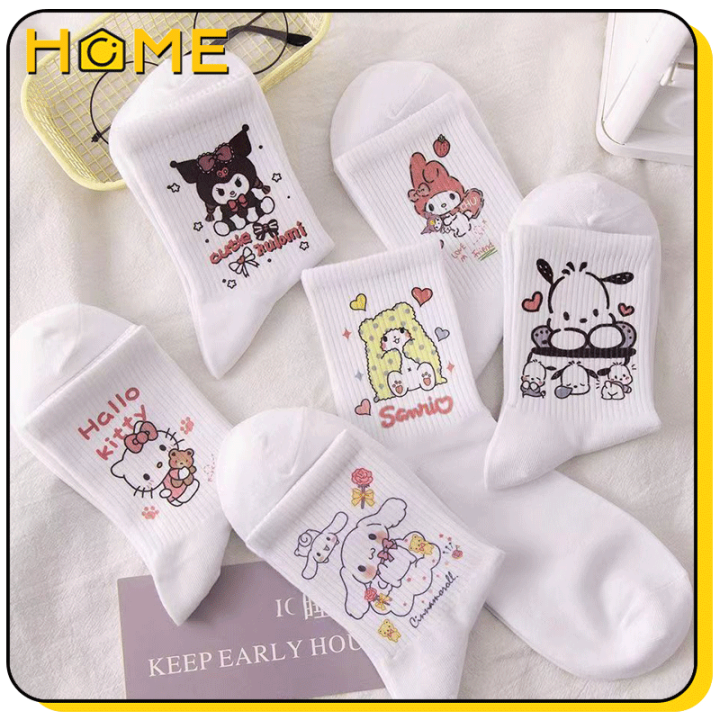 Yo Home Sanrio Socks Anime Hello Kitty Kuromi Melody Autumn and Winter ...