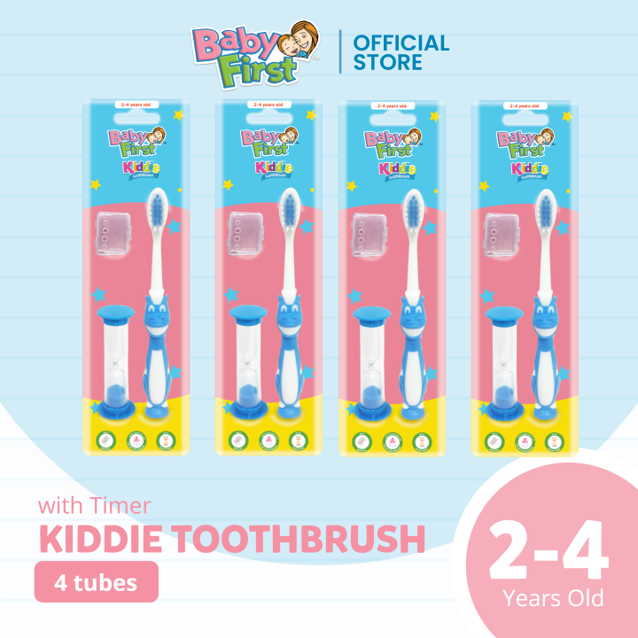 Baby First Kiddie Toothbrush 2-4 Years Old - With Timer 3+1 Pack ...