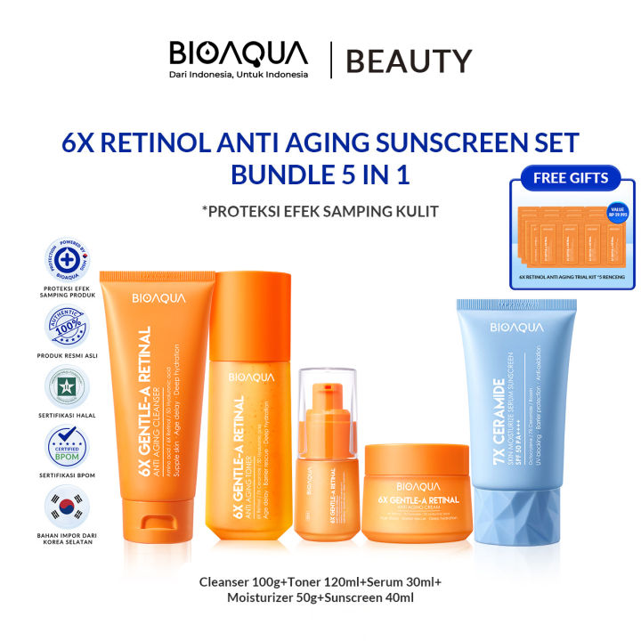 BIOAQUA BEAUTY 6X Gentle-A Retinol Anti Aging Paket Skincare Set ...