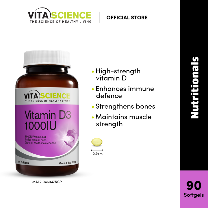 VitaScience Vitamin D3 1000IU (90's) [Expiry 08/2025] - Essential ...