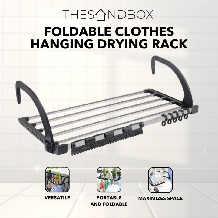 Clothes Drying Rack [ Portable Stainless Steel Hanging Foldable Balcony ...
