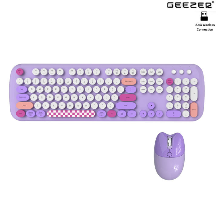 joa & mofii geezer zero 2.4g cute wireless keyboard and mouse combo ...