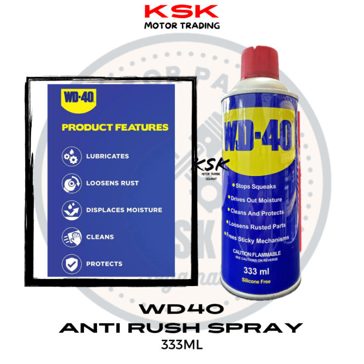 【5.5 SALE】WD40 ANTI RUST REMOVER MULTIPURPOSE SPRAY 333ML | Lazada