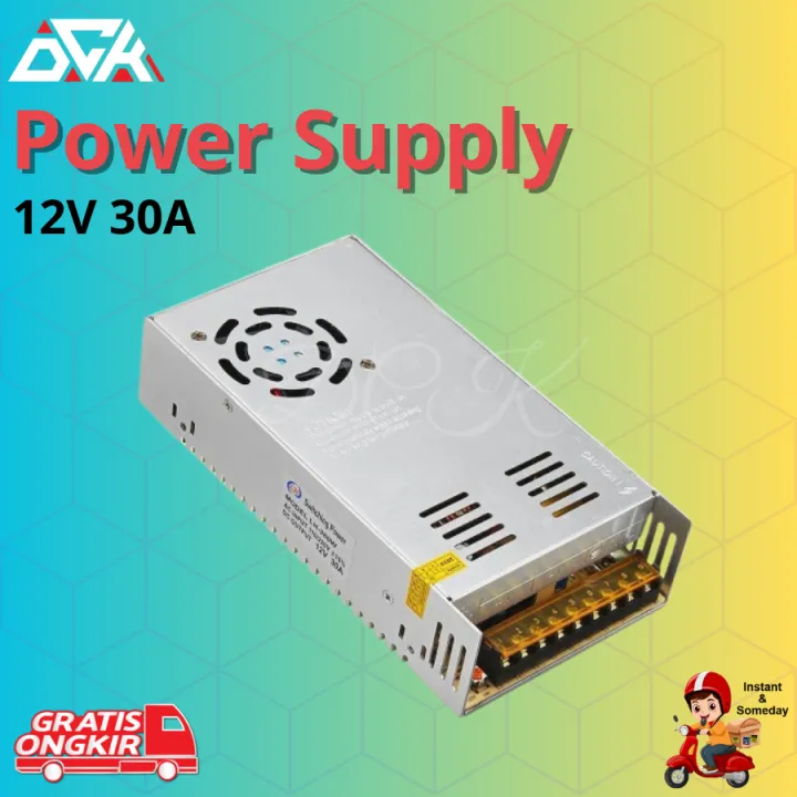 Power Supply 12V 30A Switching Adaptor Jaring DC 12 Volt 30 Ampere PSU LED | Lazada Indonesia