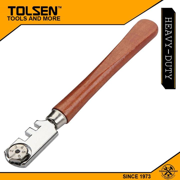 Tolsen 6 Wheel Blade Glass Cutter [ONLINE EXCLUSIVE] (130mm) Wooden Handle 41030 | Lazada PH