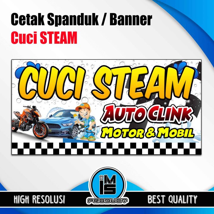 cetak spanduk banner cuci steam motor & mobil | Lazada Indonesia