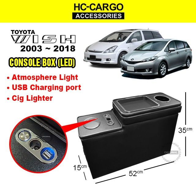 Toyota Wish 1st GEN 2003-2018 MPV 15 Console Box Atmosphere Light/USB ...