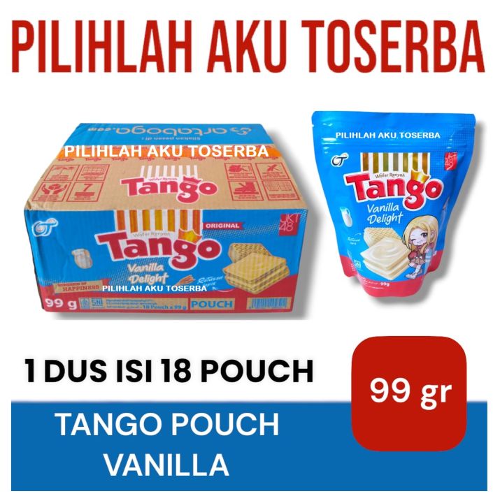 WAFER TANGO POUCH VANILLA DELIGHT 100 gr - (HARGA 1 DUS ISI 18 POUCH ...